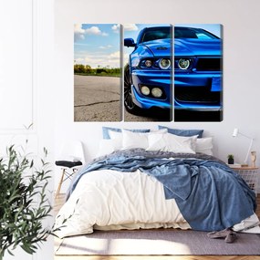 Vícedílný obraz Přední Část Modrého Sportovního Vozu Nedostatek Nedostatek Přírodní plátno 60x40