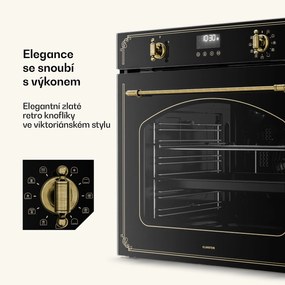 Klarstein Victoria pyro-trouba | elektrická trouba s funkcí pyrolýzy | 3150 W | 76 l | 60 cm