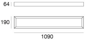 Linea Light CA009DWHMDI Tara dimmable, bílé stropní svítidlo, 42W LED 2700K stmívatelné phase-cut, 109x19cm
