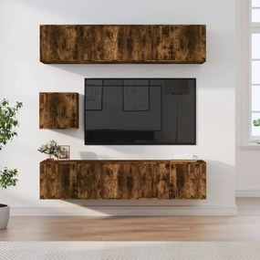 7dílný set TV skříněk kouřový dub kompozitní dřevo 3188667