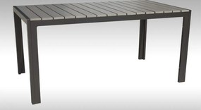 Hliníkový zahradní stůl Jersey 160cm x 90cm, šedý, pro 6 osob