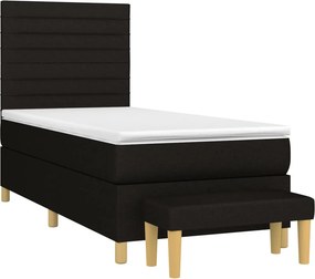 Box spring postel s matrací černá 80 x 200 cm textil 3137191