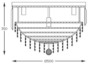 Zuma Line FC19003/7 - Stropní svítidlo CHARLOTTE 7xE14/40W/230V pr. 50 zlatá