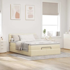 Osmanská postel s matrací &amp; LEDs Cream 140x200 cm Látka 3312400