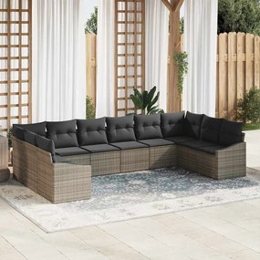 Set pohovek 10 ks Šedá polyratan 3346899