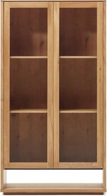 Vitrína v dekoru dubu v přírodní barvě 100x185 cm Alguema – Kave Home