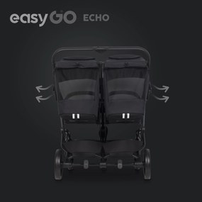 Sourozenecký kočárek EasyGo Echo Ebony Black