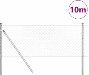 Oplocení na řetězcích se upevňuje na zem 10 x 0,4 m Stříbrná 3351122