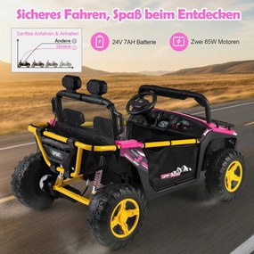Costway 24 V dětské elektrické vozidlo 2-sedadlové elektrické auto s klaksonem