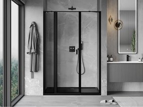 Mexen, Mexen Mist levé otočné sprchové dveře 120 cm, černý rám - 8A4-120-001-70-70-L