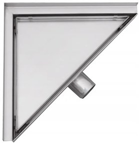 Trojúhelníkový rohový sprchový žlab MEXEN FLAT 2v1 - 20 cm, 1010320