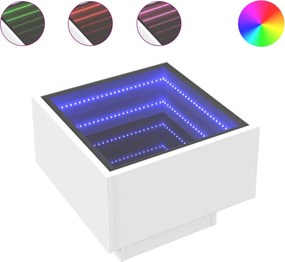 Noční stolek s Infinity LED bílý 40 x 40 x 30 cm 3284063