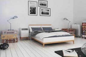 Dřevěná postel s úložným prostorem - Livia - zvýšená  , Buk přírodní, 140x200 cm