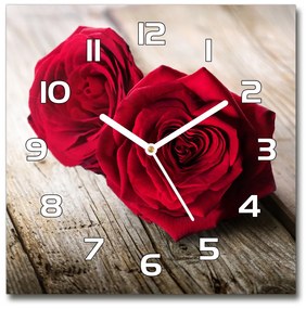 Wallmuralia Skleněné hodiny čtverec Růže na stromě 30x30 cm