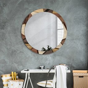 Kulaté dekorativní zrcadlo Geometrické 3d dřevo fi 90 cm