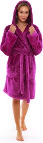 Krátký župan s kapucí Lilly extra one size fialový 33 20 4301 - S/M