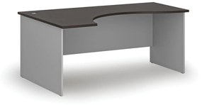 Ergonomický kancelářský pracovní stůl PRIMO GRAY, 1800 x 1200 mm, levý, šedá/wenge