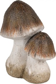 Béžovo-hnědá keramická dekorace houby Mushroom - 10*7*12 cm