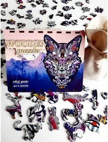 FA LIXEN Dřevěné puzzle Liška XL / 165 dílků / dárková krabička