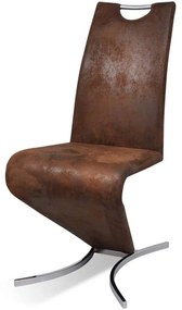 Petromila Jídelní židle 4 ks hnědé umělá kůže