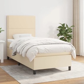 vidaXL Box spring postel s matrací 80 x 200 cm textil [3141651] Barva: krémová