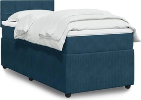 Box spring postel s matrací modrá 80 x 200 cm samet 3289894