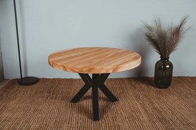 Wudboys Konferenční stůl ROUND IKS Barva kovu: Černá, Dřevo: Jasan, Rozměr: Průměr 90cm, moderní skandinávský styl