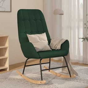 Houpací křeslo tmavě zelené textil 341258