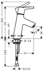 Hansgrohe Talis S, stojánkový ventil 80 pro studenou vodu, chromová, HAN-72017000