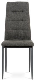 AUTRONIC Jídelní židle, potah šedá látka, kov antracitový matný lak
