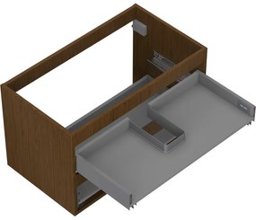 Mexen Box-A, závěsná skříňka 80 cm, 2 zásuvky, ořech, 91AX0-0800-470-2-86