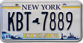 Americká SPZ New York Excelsior KBT-7889