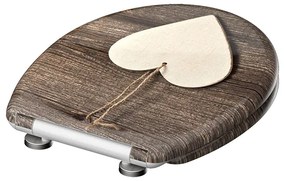 Eisl Sanitär WC prkénko Duroplast Soft Close Wood Heart 82377