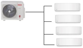 Klimatizace Vivax Design R+ white 1+4 (2,7kW + 2,7kW 2,7kW + 2,7kW) Multi-split R32