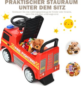 Costway Dětské hasičské auto s licencí Mercedes Benz červené – 62 × 29 × 43 cm