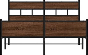 Kovový rám postele bez matrace hnědý dub 160 x 200 cm 3308516