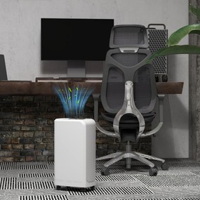 HOMCOM Přenosný dotykový odvlhčovač 12 l s odtokovou hadicí, časovačem a filtrem, z ABS, 28x18x50,6 cm, bílá
