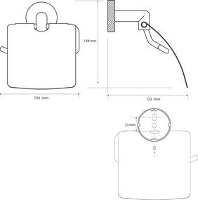 Sapho Sapho, LARISSA držák toaletního papíru s krytem, ​​černá/měď mat, WS007BC