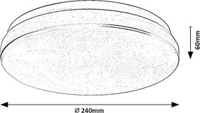 Rabalux Bílé stropní LED svítidlo Lowar kulaté 240mm 12W IP44 CCT 77133