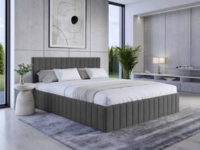 Eka Čalouněná postel LINDA 90x200 cm Barva látky Trinity: Tmavě šedá (Trinity 2315)