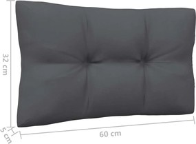 vidaXL 9dílná zahradní sedací souprava s šedými poduškami borovice [3096065] Barva: Černá