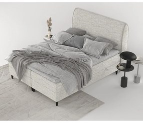 Světle šedá boxspring postel s úložným prostorem 200x200 cm Melba – Maison de Rêve