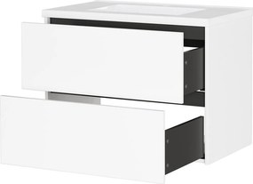 Bílá matná závěsná skříňka pod umyvadlo 81x61 cm Bodera – Germania