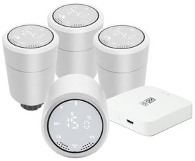 Immax NEO 07732C-SADA 4x Termostatická hlavice+ BRIDGE PRO v3 2xAA/3V Wi-Fi Tuya