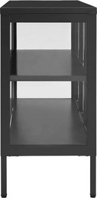 Příborník antracitový 105 x 35 x 70 cm ocel a sklo 336069
