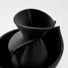 váza, styl Art deco, PET, 7x4x4 cm, černá, Dekorino VD0260006