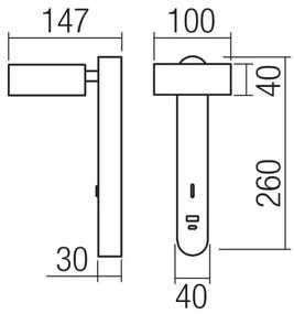 Redo 01-4641 - LED Nástěnné svítidlo SADES LED/6W/230V CRI 90 USB zlatá