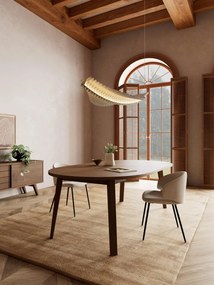 ACTONA Kulatý jídelní stůl A-LINE hnědý 120/220x75 cm