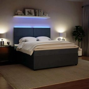 Box spring postel s matrací tmavě šedá 180x200 cm samet 3294701