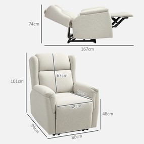 HOMCOM Křeslo s polohovací funkcí, TV Křeslo s jádrem z kapesních pružin, Polstrované křeslo, Relaxační křeslo s nosností až 150 kg pro obývací pokoj…